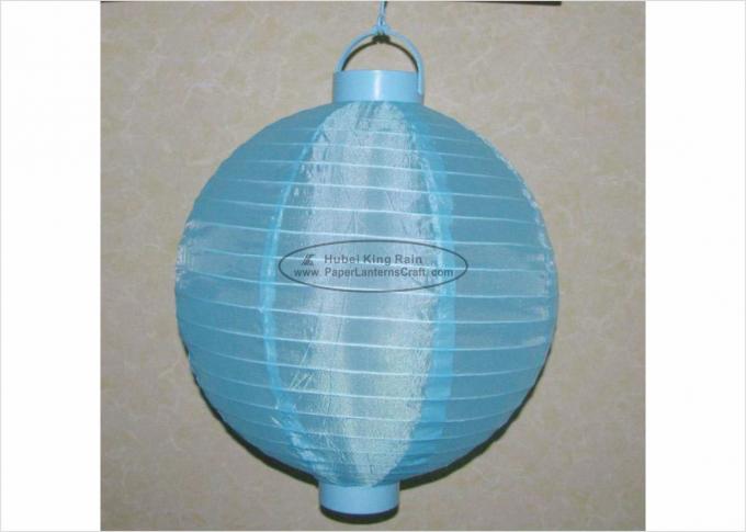 30 Cm Led Paper Lanterns Battery Operated , Silk Nylon Fabric Outdoor ...