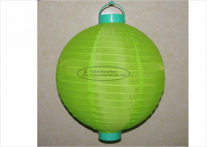 30 Cm Led Paper Lanterns Battery Operated , Silk Nylon Fabric Outdoor ...