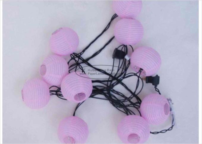 Yellow Led Paper Lantern String Lights 7.5 Cm For Indoor Trees Decor