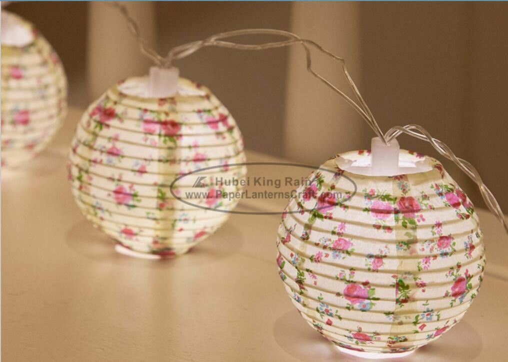 Flower Battery Operated Paper Lantern String Lights 7.5 Cm Energy ...
